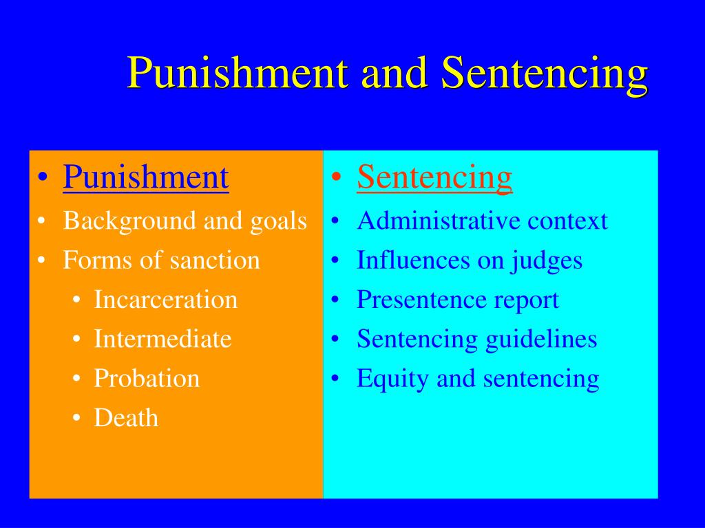 PPT - Punishment and Sentencing PowerPoint Presentation, free download ...