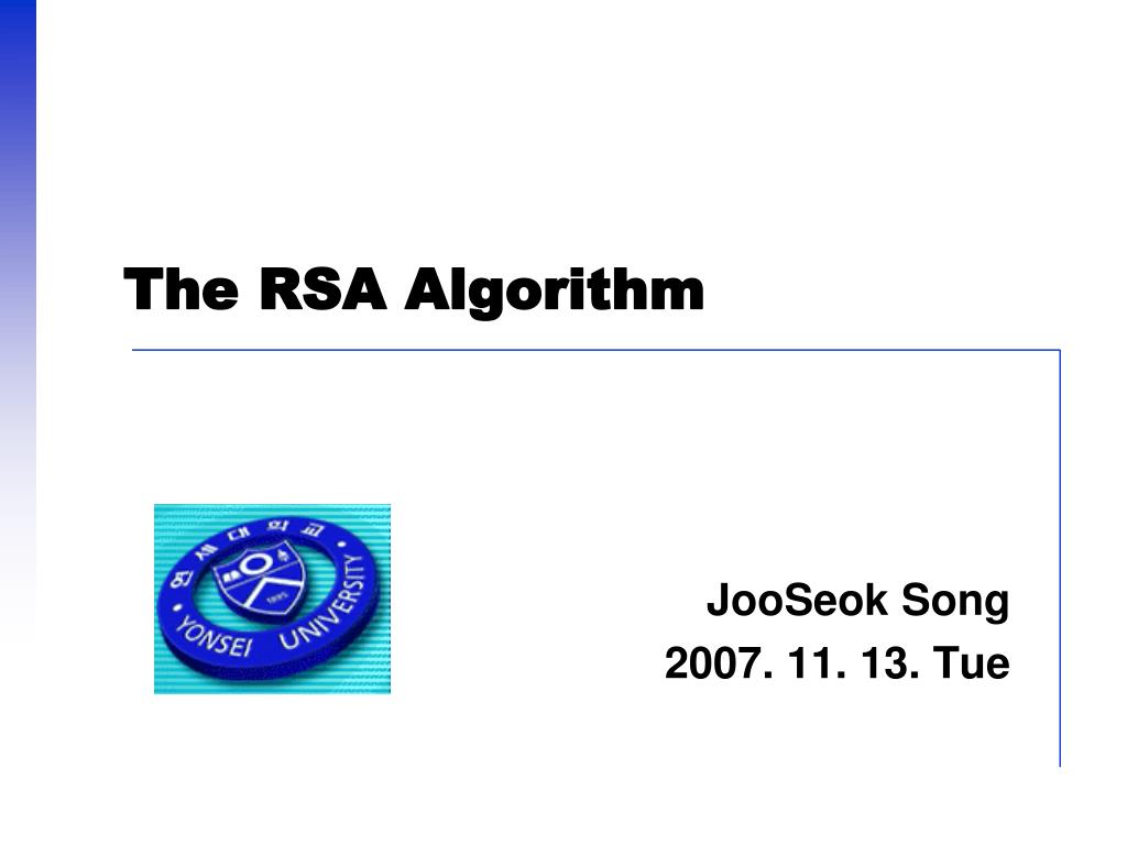 PPT - The RSA Algorithm PowerPoint Presentation, free download - ID:505426