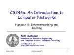 PPT - Computer Networks Chapter 3: Internetworking PowerPoint ...