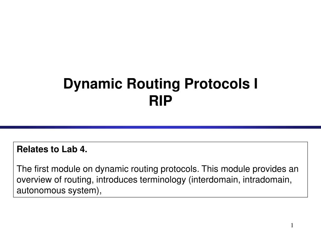 PPT - Dynamic Routing Protocols I RIP PowerPoint Presentation, free ...