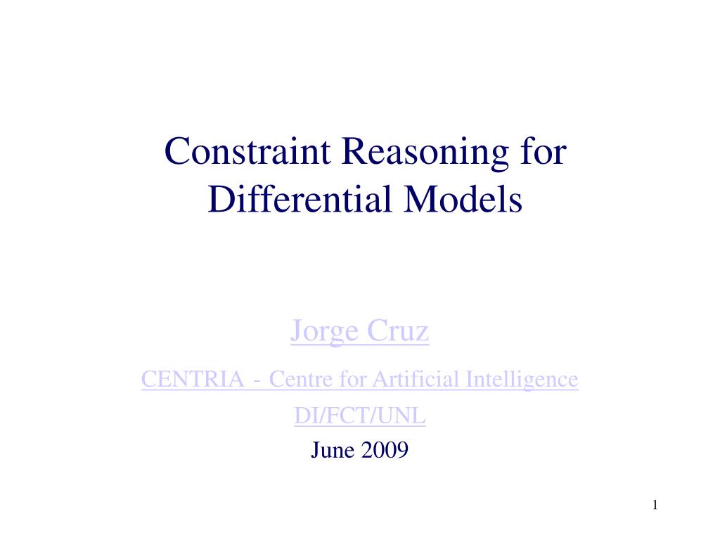 PPT - Constraint Reasoning for Differential Models PowerPoint ...