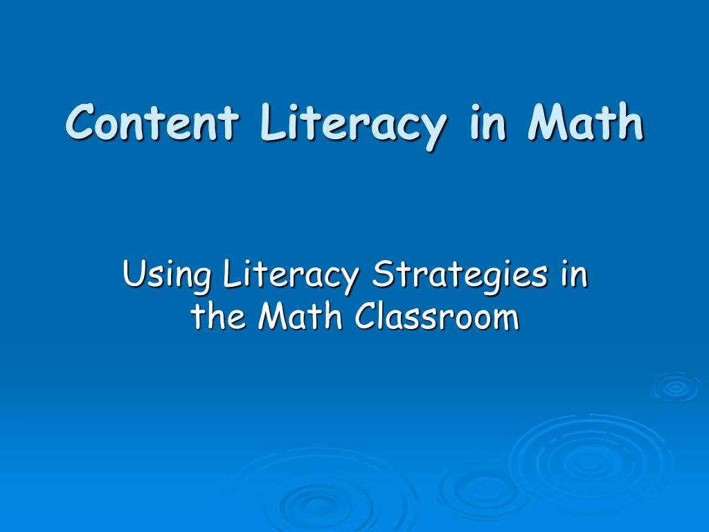PPT - Content Literacy in Math PowerPoint Presentation, free download ...