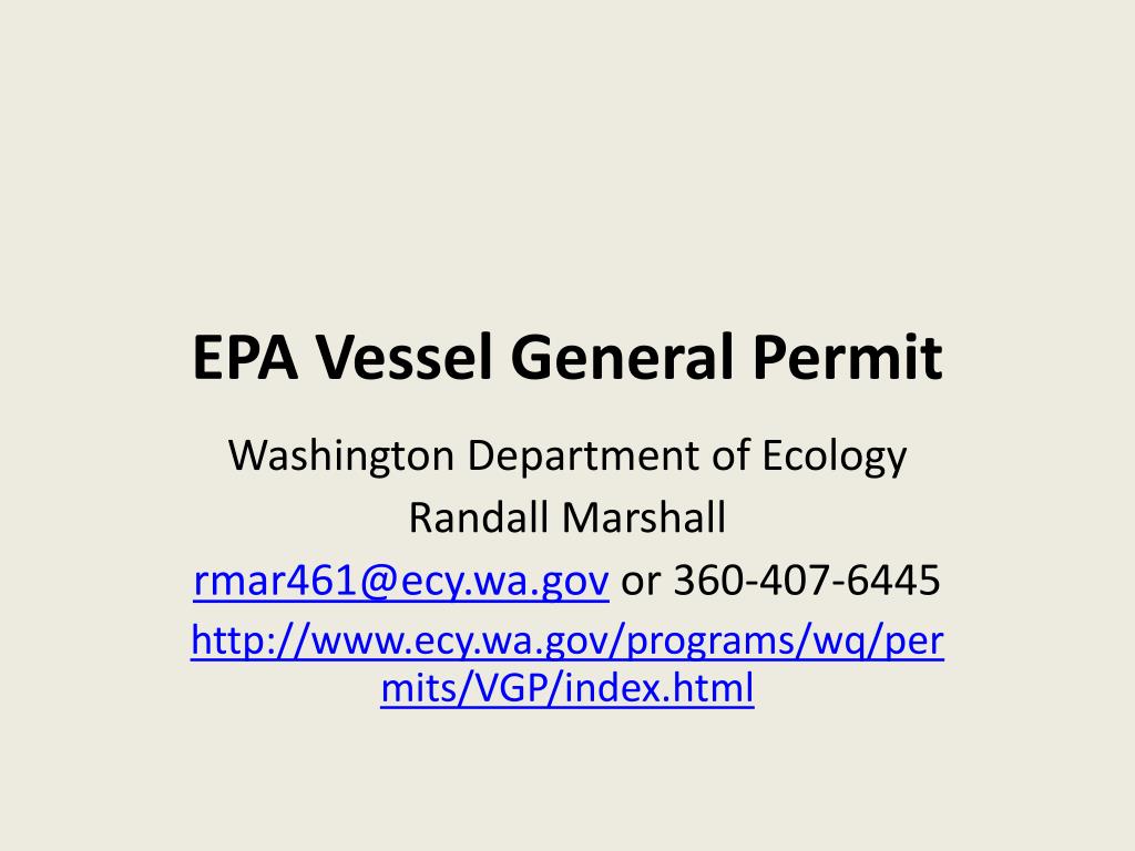 PPT - EPA Vessel General Permit PowerPoint Presentation, free download ...