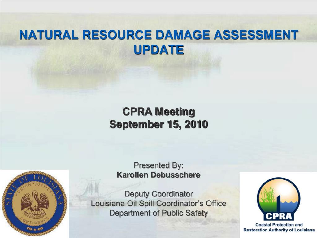 PPT - NATURAL RESOURCE DAMAGE ASSESSMENT UPDATE PowerPoint Presentation ...