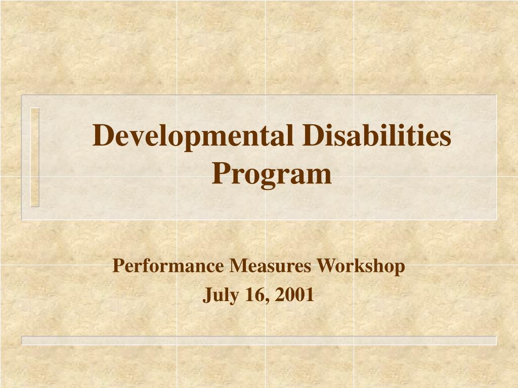 PPT - Developmental Disabilities Program PowerPoint Presentation, free ...