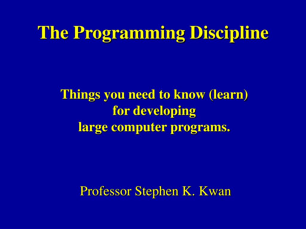 PPT - The Programming Discipline PowerPoint Presentation, free download ...