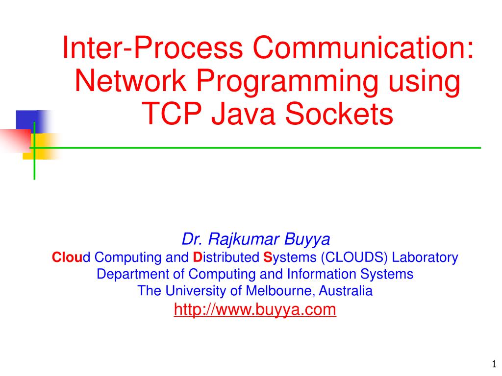 PPT - Inter-Process Communication: Network Programming using TCP Java Sockets PowerPoint ...