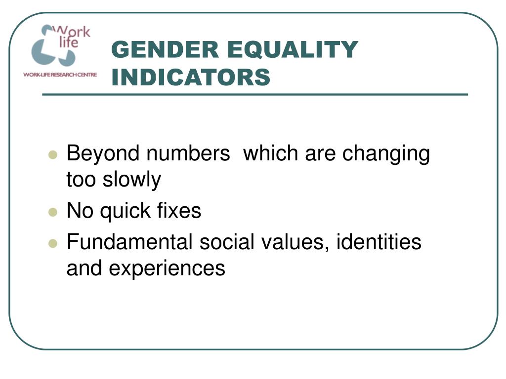 PPT - GENDER EQUALITY INDICATORS PowerPoint Presentation, free download ...