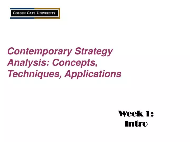 PPT Contemporary Strategy Analysis Concepts Techniques