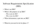 PPT - Software Requirements Analysis and Specification PowerPoint ...
