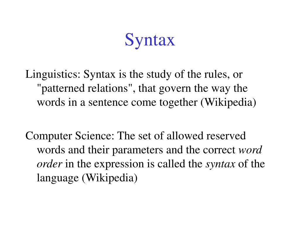 PPT - Syntax PowerPoint Presentation, free download - ID:529450