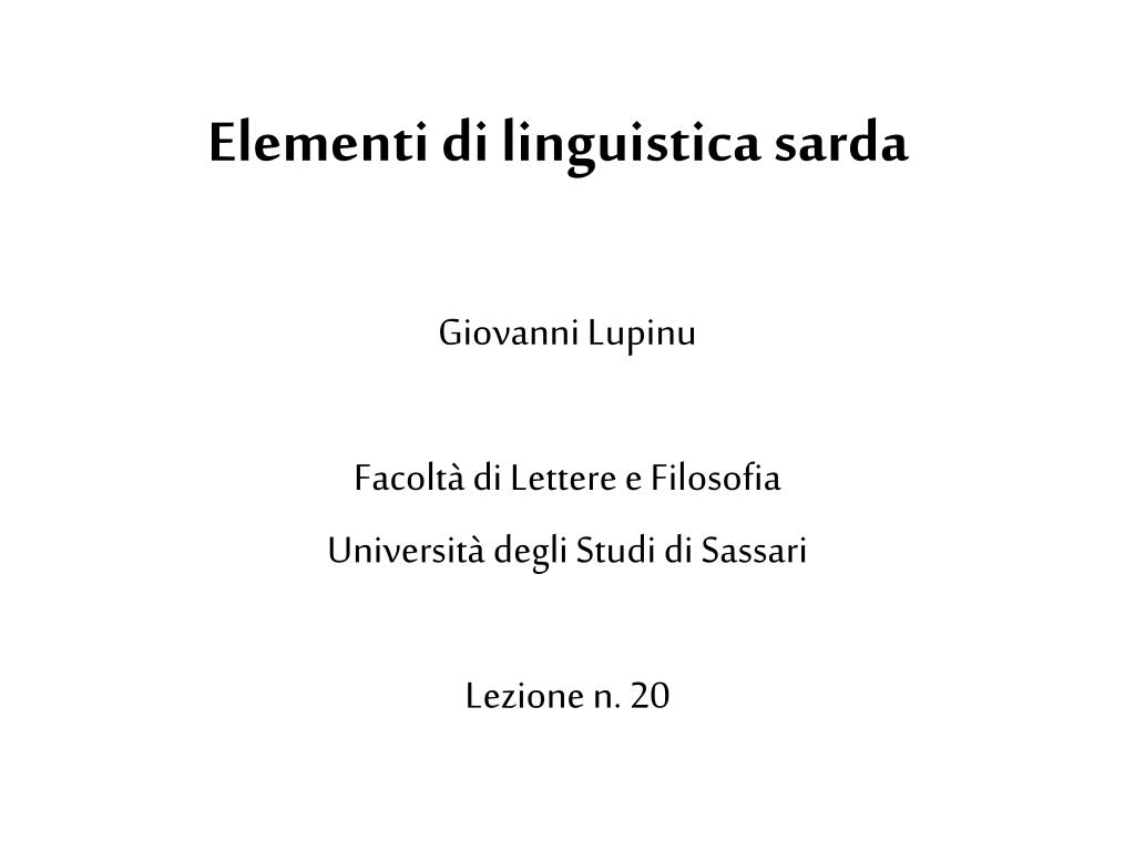 PPT - Limba Sarda Comuna: Official Sardinian Language Initiative ...