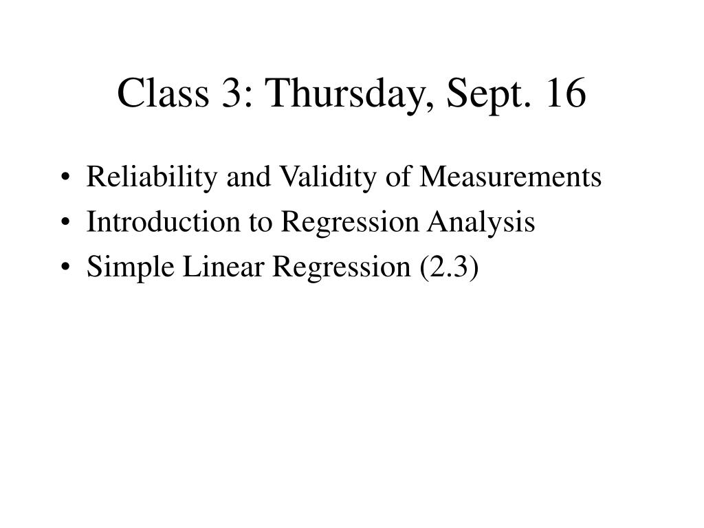 PPT - Class 3: Thursday, Sept. 16 PowerPoint Presentation, free ...