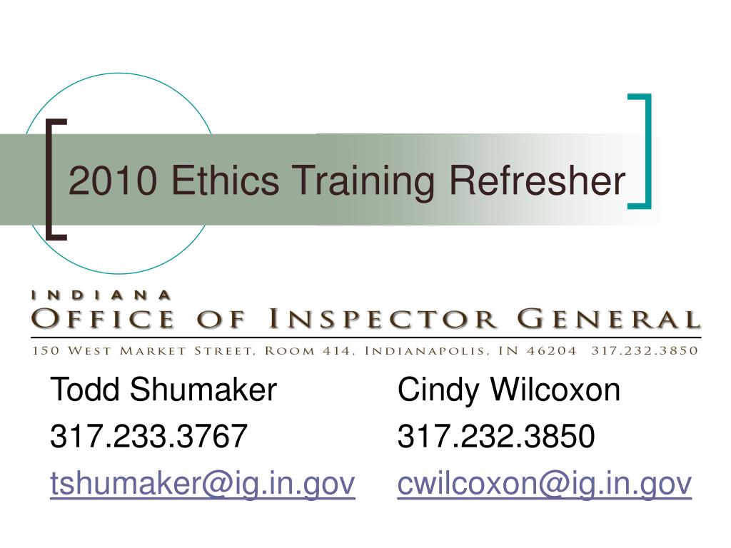 PPT - 2010 Ethics Training Refresher PowerPoint Presentation, free ...