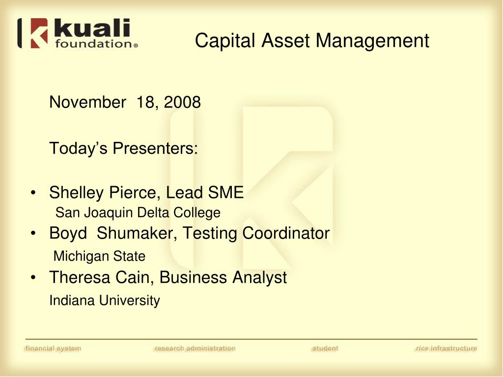 PPT - Capital Asset Management PowerPoint Presentation, free download ...