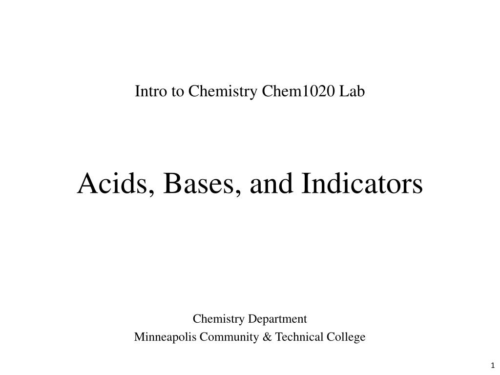 PPT - Acids, Bases, and Indicators PowerPoint Presentation, free ...