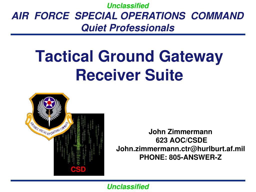PPT - Tactical Ground Gateway Receiver Suite PowerPoint Presentation ...