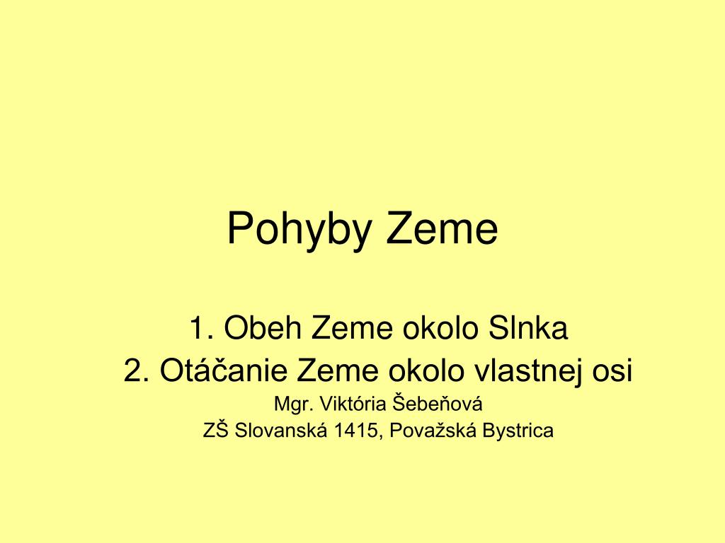 PPT - Pohyby Zeme PowerPoint Presentation, free download - ID:536467
