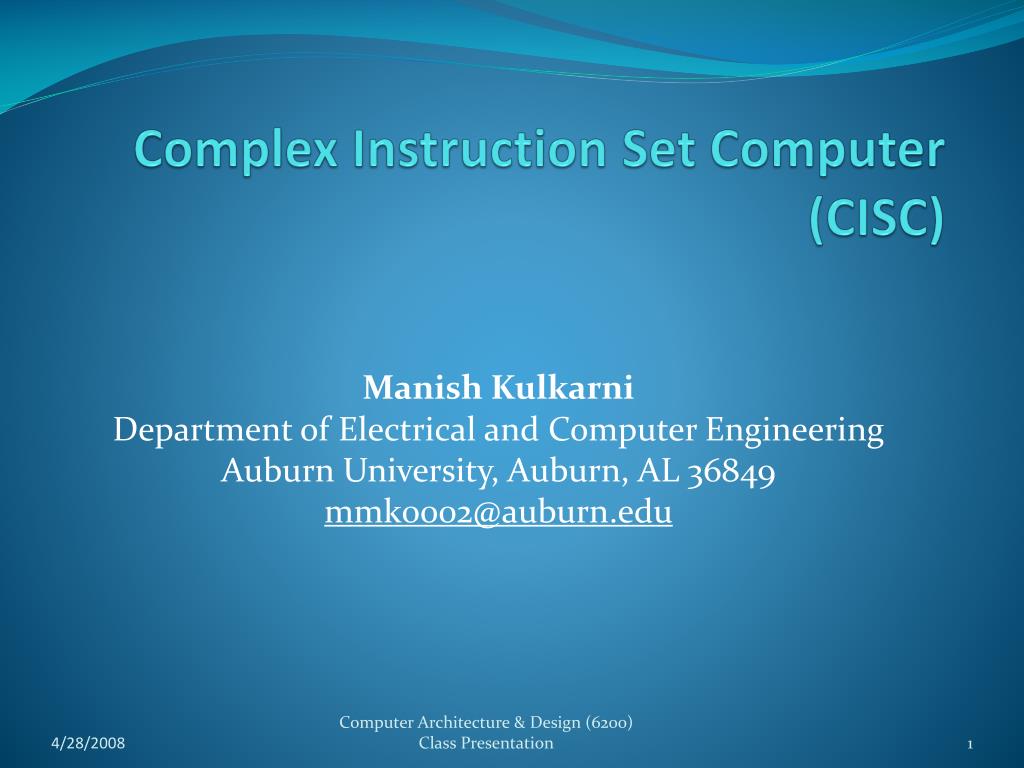PPT - Complex Instruction Set Computer (CISC) PowerPoint Presentation ...