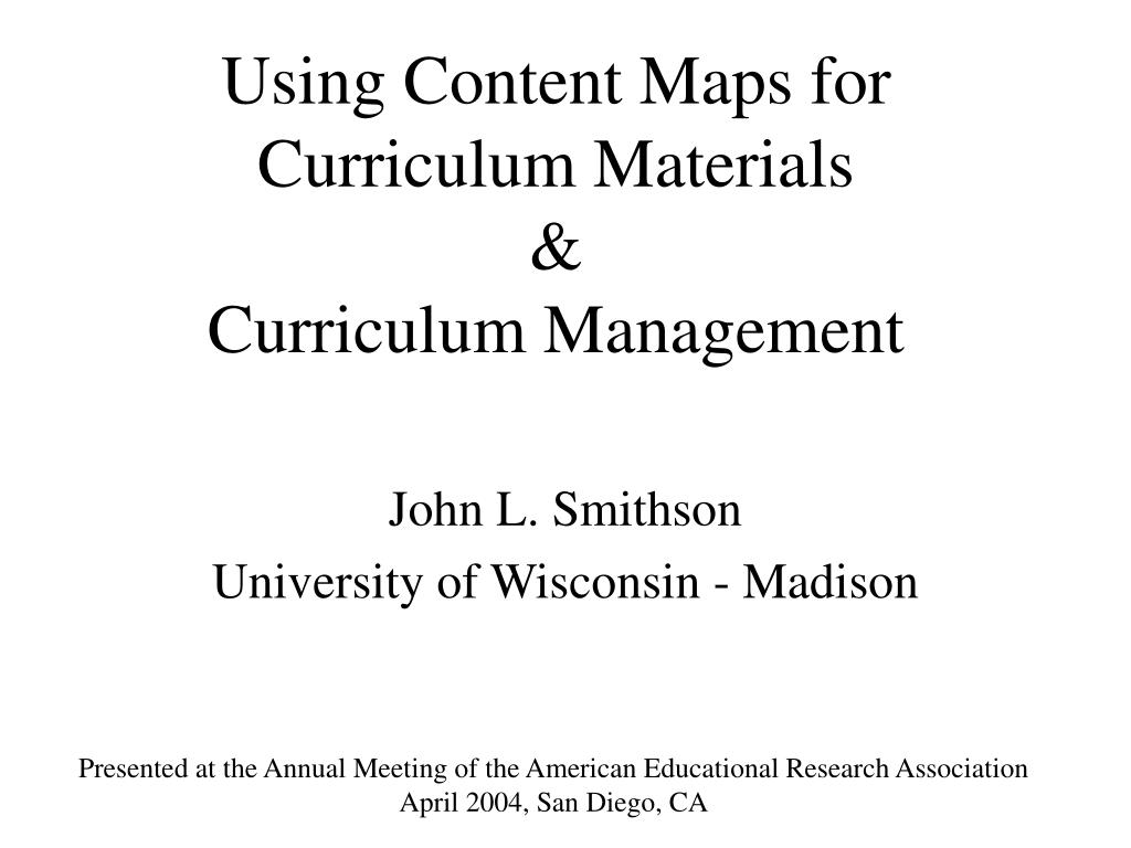 PPT - Using Content Maps for Curriculum Materials & Curriculum ...