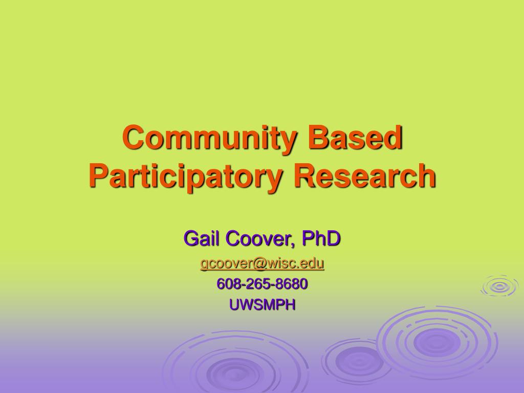 PPT - Community Based Participatory Research PowerPoint Presentation ...