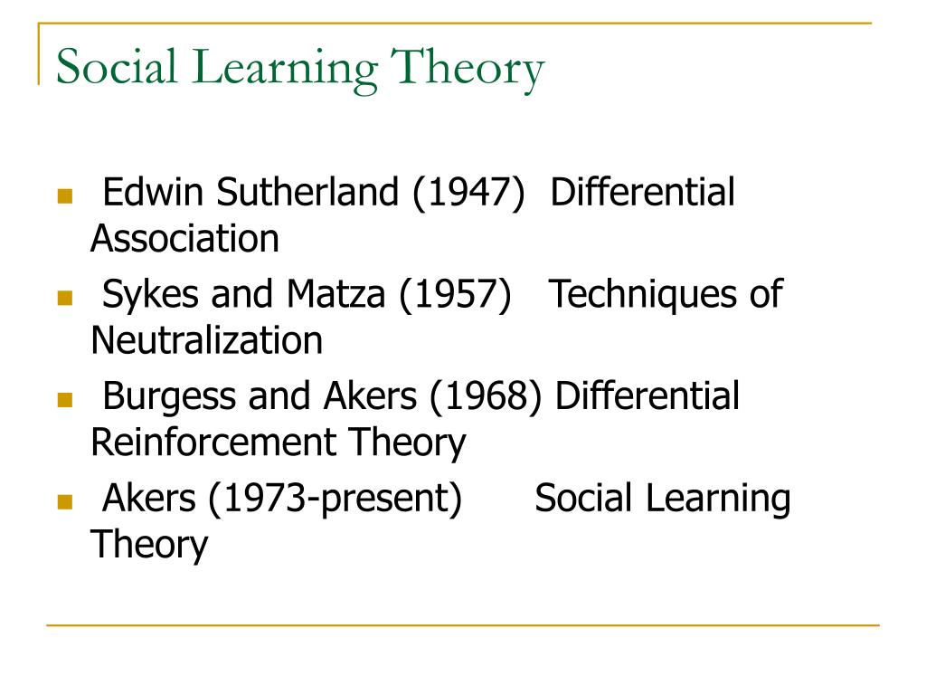PPT - Social Learning Theory PowerPoint Presentation, free download ...