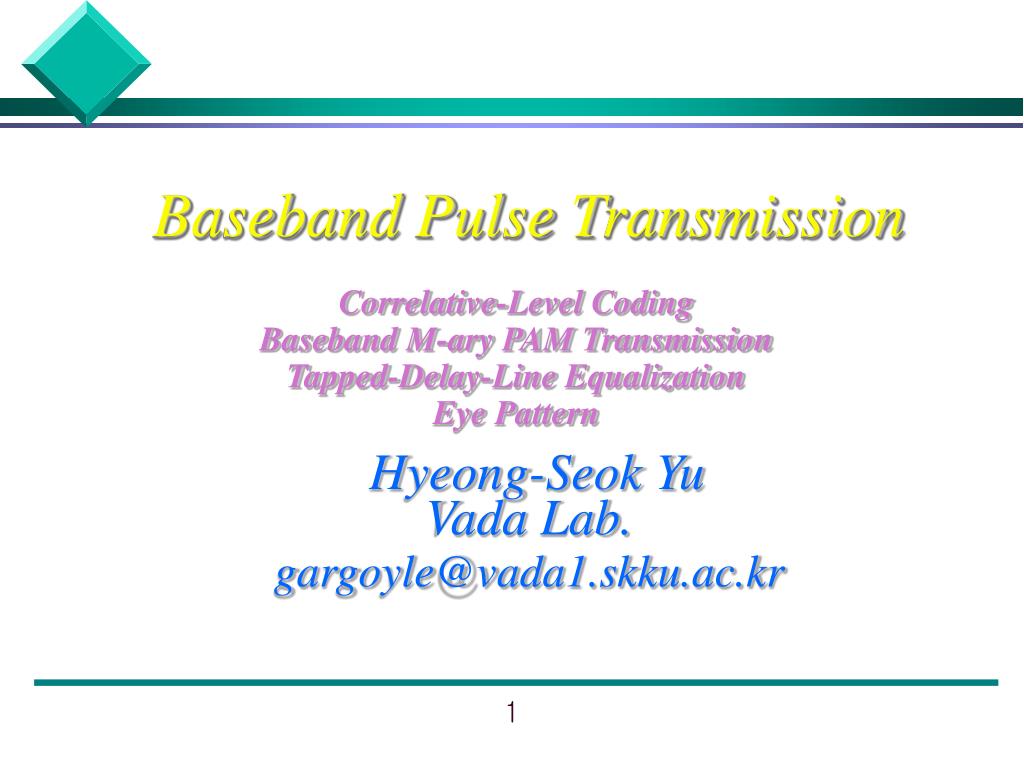PPT - Baseband Pulse Transmission PowerPoint Presentation, free ...