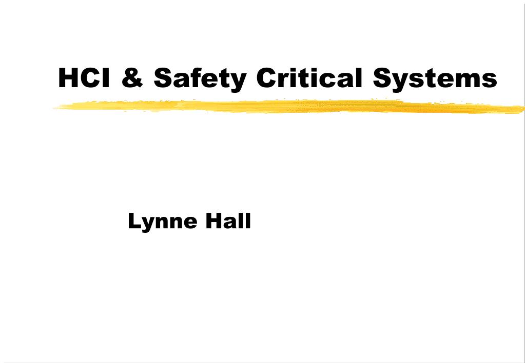 PPT - HCI & Safety Critical Systems PowerPoint Presentation, free ...