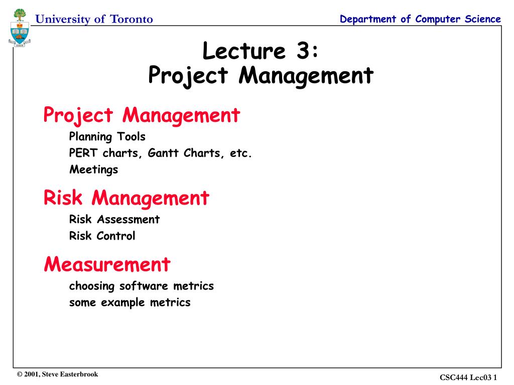 PPT - Lecture 3: Project Management PowerPoint Presentation, free ...
