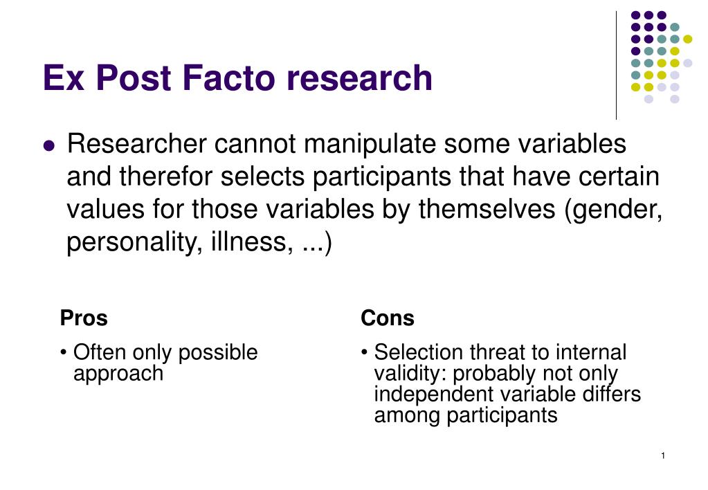 PPT - Ex Post Facto research PowerPoint Presentation, free download ...