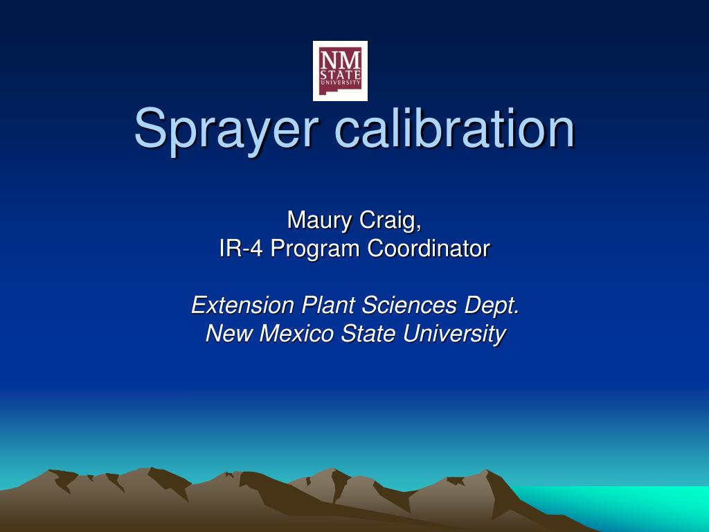 PPT - Sprayer calibration PowerPoint Presentation, free download - ID ...