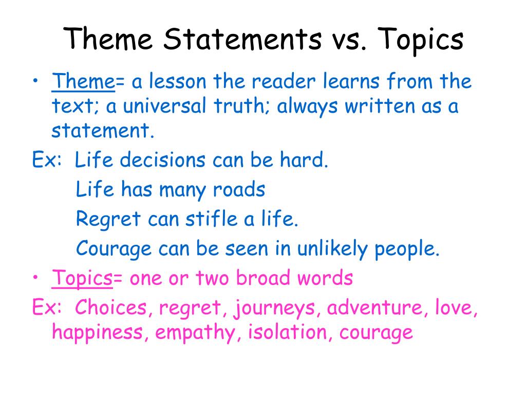 PPT - Theme Statements vs. Topics PowerPoint Presentation, free download - ID:549336