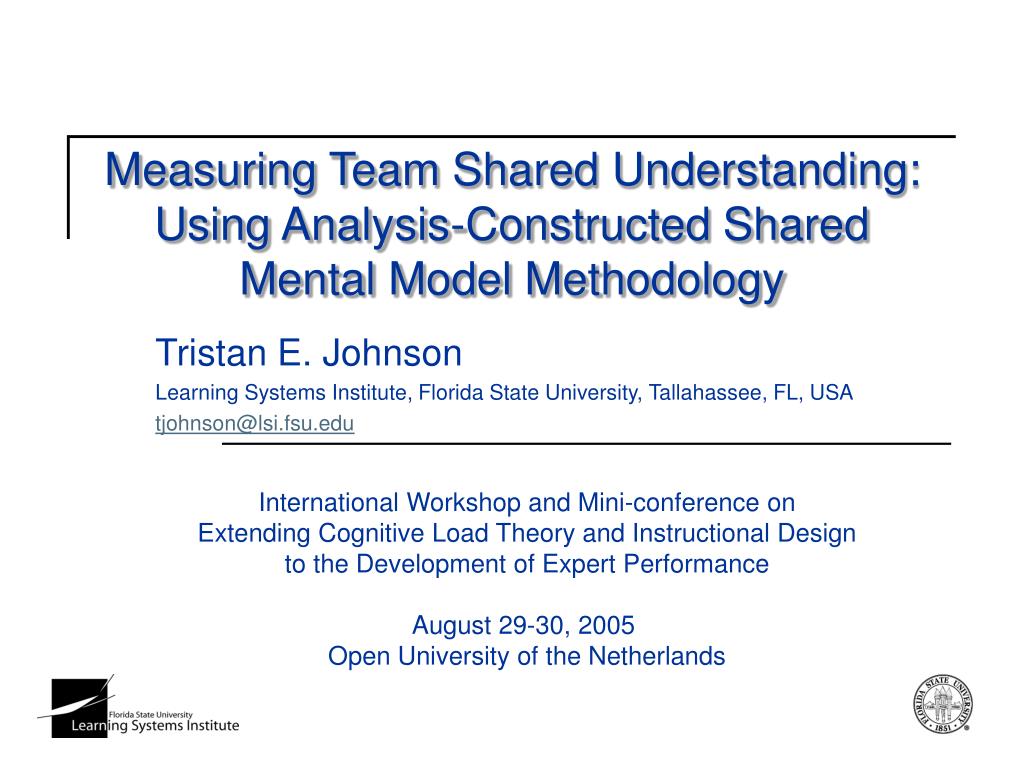 PPT - Measuring Team Shared Understanding: Using Analysis-Constructed ...