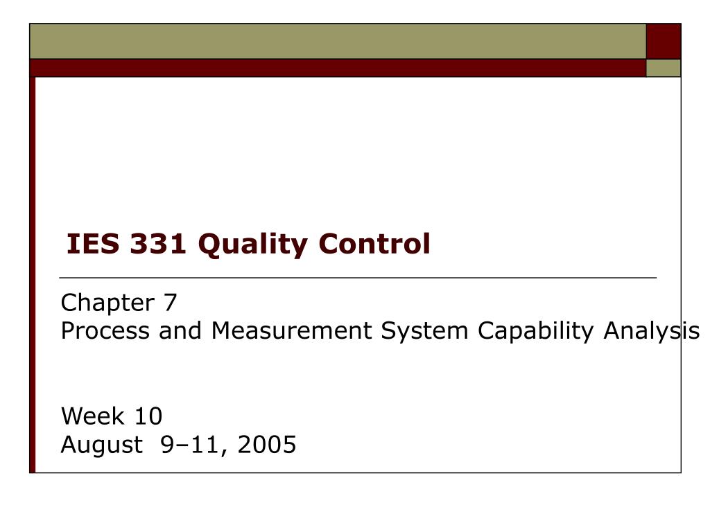 PPT - IES 331 Quality Control PowerPoint Presentation, free download ...