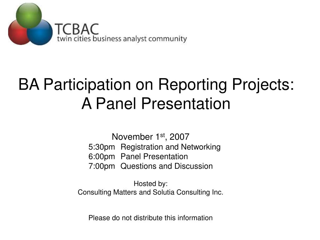 PPT - BA Participation on Reporting Projects: A Panel Presentation ...