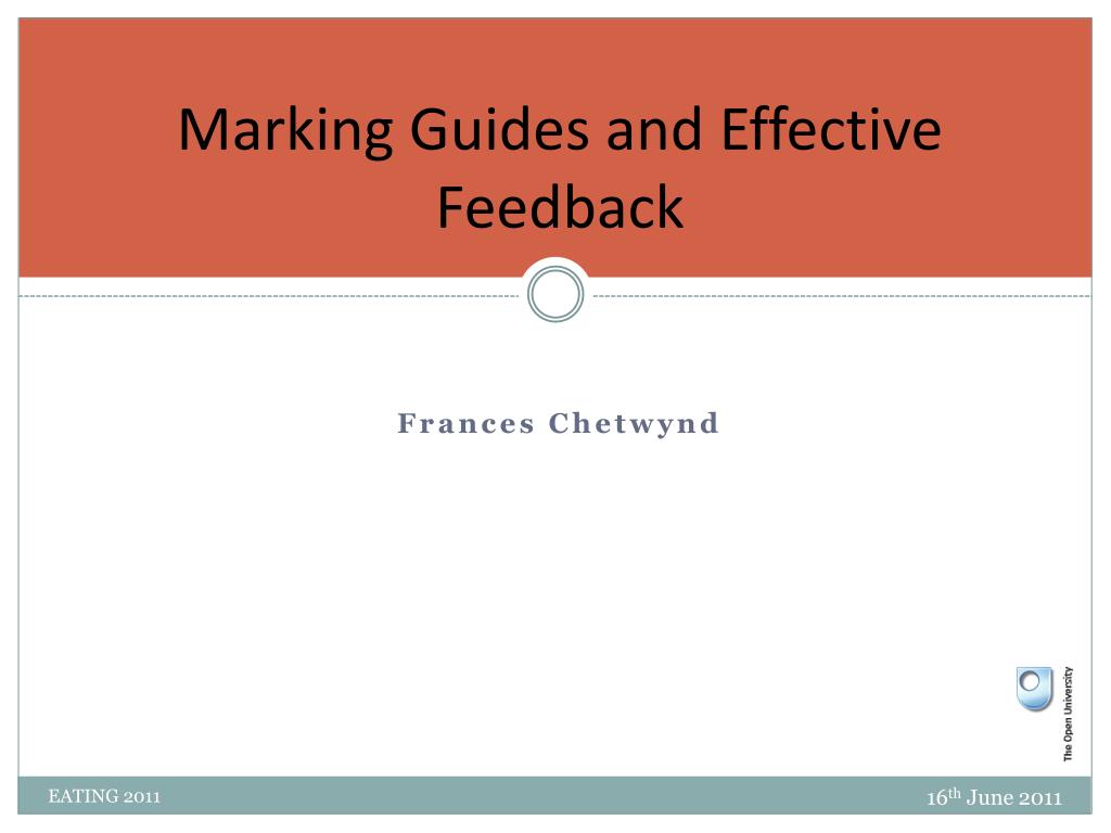 PPT - Marking Guides and Effective Feedback PowerPoint Presentation ...