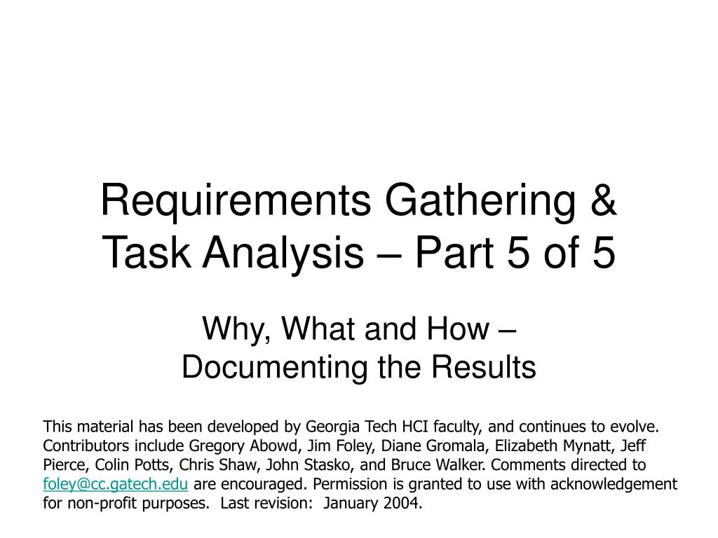 PPT - Requirements Gathering & Task Analysis – Part 5 of 5 PowerPoint ...