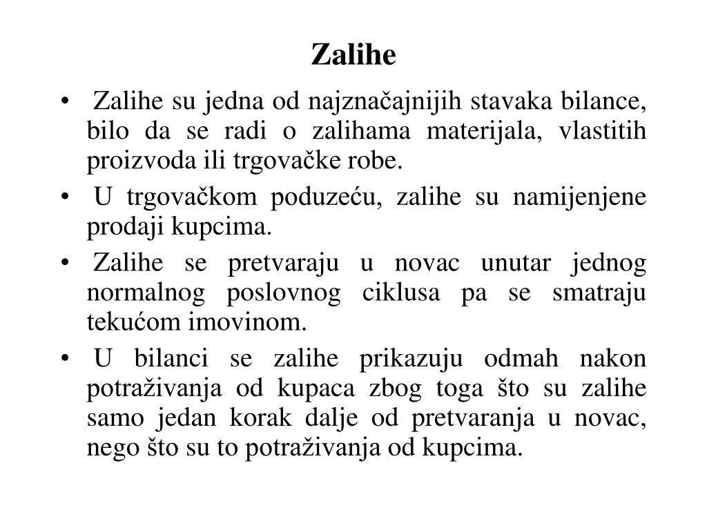 PPT - Zalihe PowerPoint Presentation, free download - ID:554250