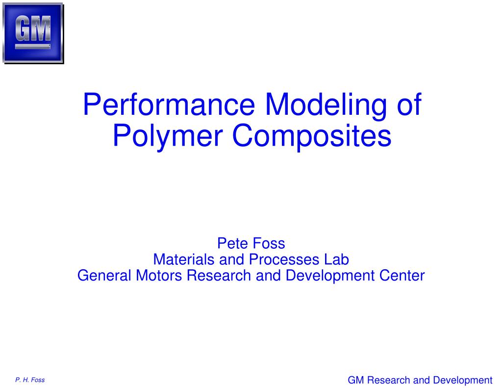 PPT - Performance Modeling of Polymer Composites PowerPoint ...