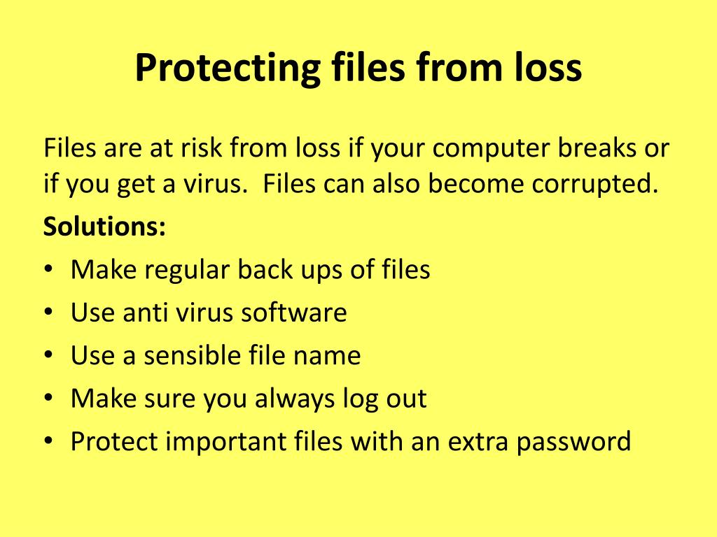 PPT - Protecting files from loss PowerPoint Presentation, free download ...