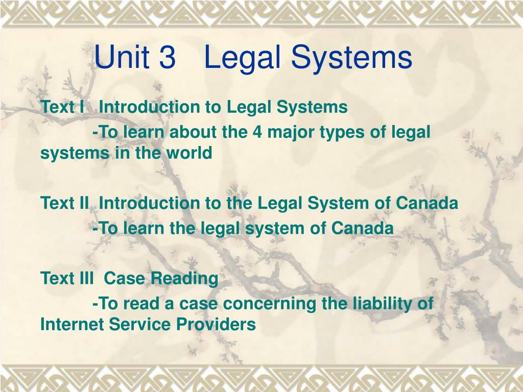 PPT - Unit 3 Legal Systems PowerPoint Presentation, free download - ID ...