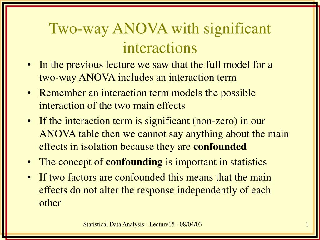 PPT - Two-way ANOVA with significant interactions PowerPoint ...