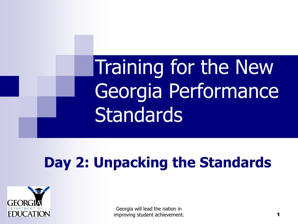 PPT - Training for the New Georgia Performance Standards PowerPoint ...