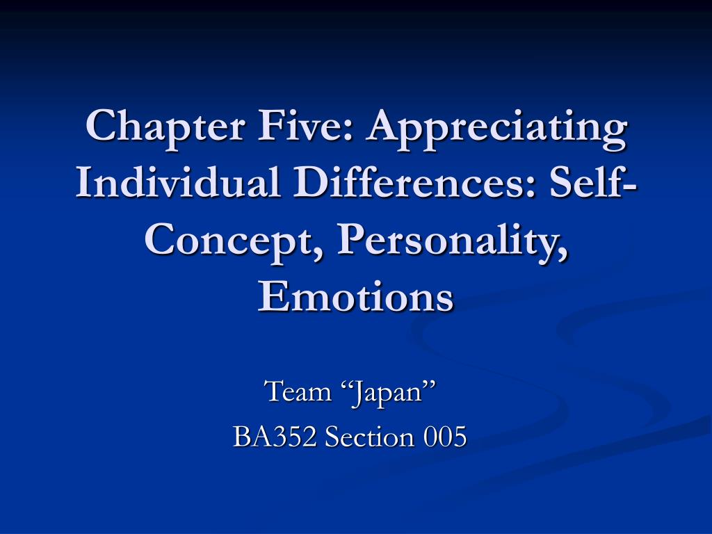 PPT - Chapter Five: Appreciating Individual Differences: Self-Concept ...