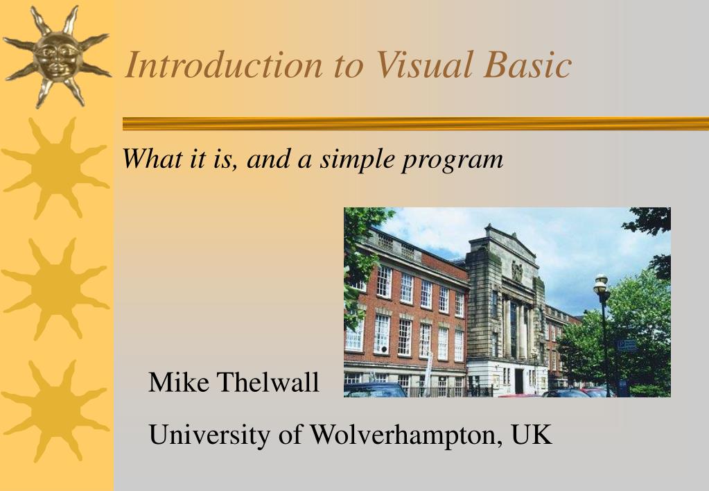 PPT - Introduction to Visual Basic PowerPoint Presentation, free ...