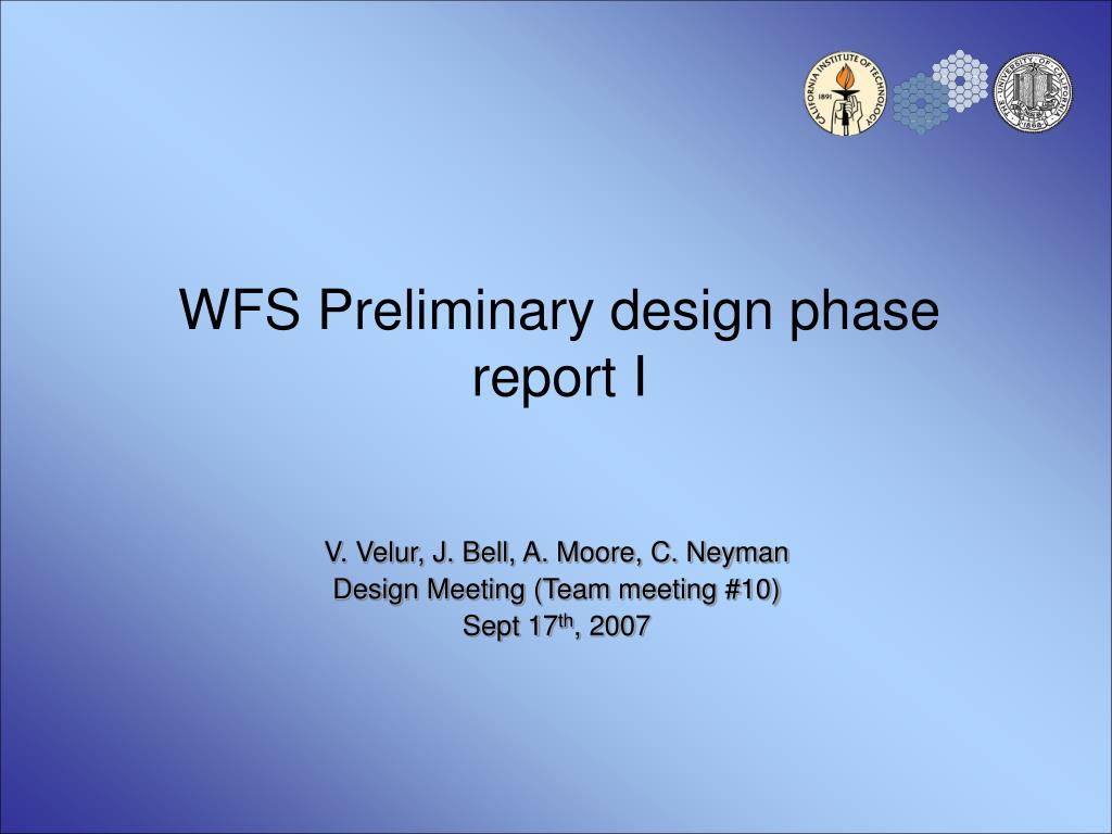 PPT - WFS Preliminary design phase report I PowerPoint Presentation ...