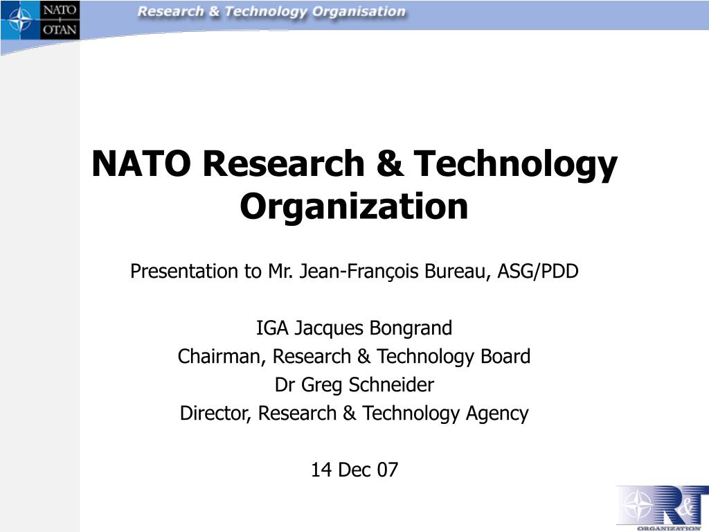 PPT - NATO Research & Technology Organization PowerPoint Presentation ...