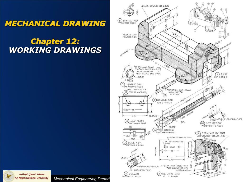 PPT - MECHANICAL DRAWING Chapter 12: WORKING DRAWINGS PowerPoint ...