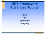 PPT - Advanced Porting The Framework PowerPoint Presentation, free ...