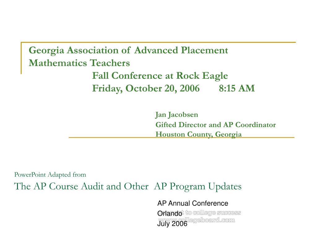 PPT - PowerPoint Adapted from The AP Course Audit and Other AP Program ...
